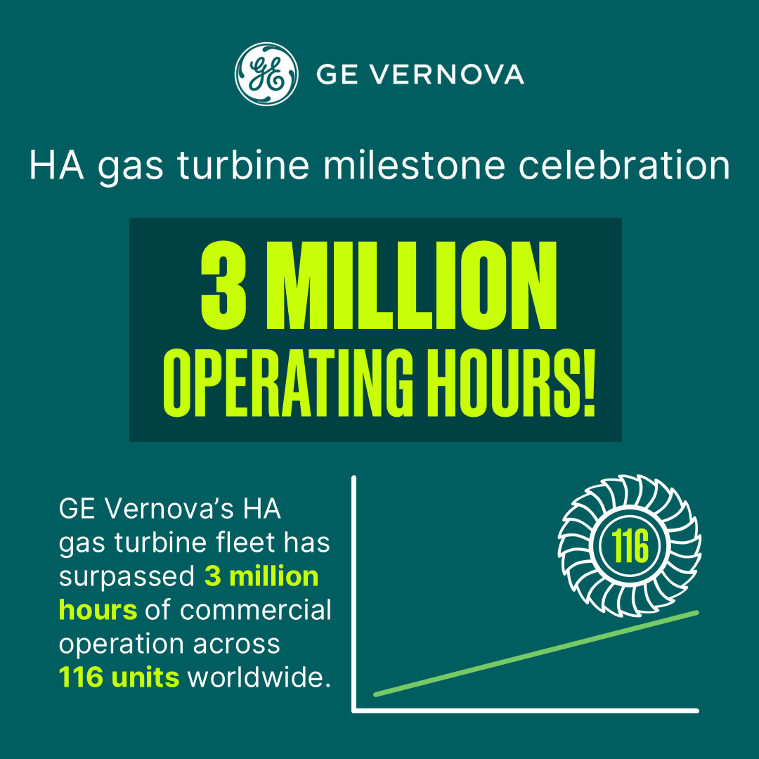 GE Vernova’s H-Class gas turbine fleet accumulates three million ...